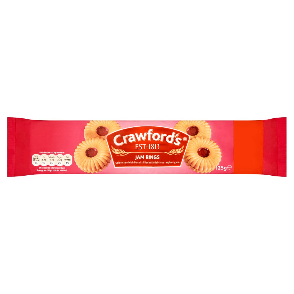 Crawford’s Jam Rings Biscuits 125g X 12 X 1 – Belito