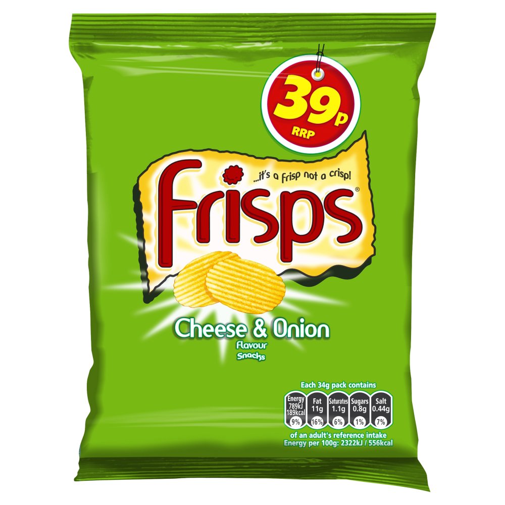 Frisps Cheese & Onion Flavour Snacks 34g X 30 X 1 – Belito