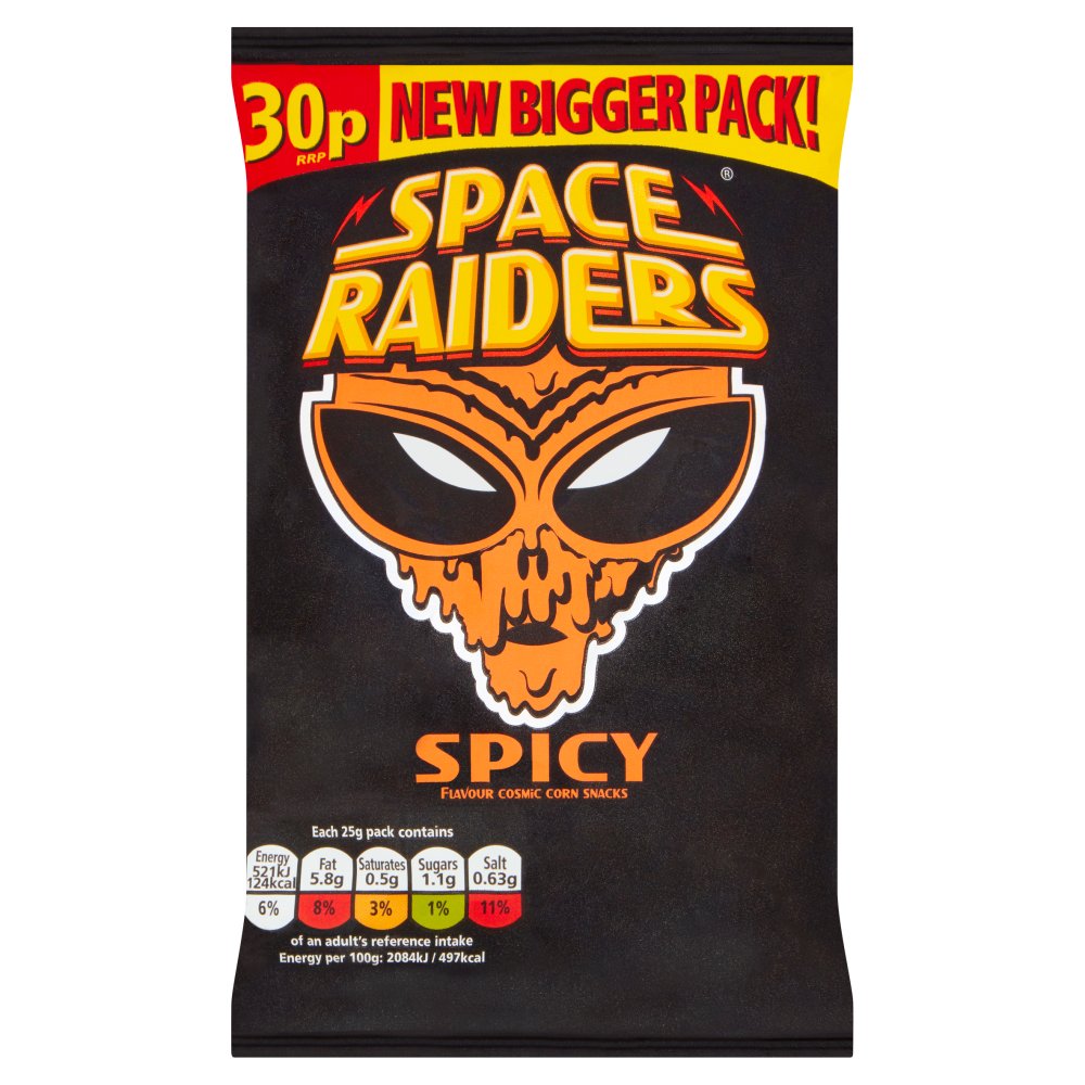 Space Raiders Spicy Flavour Cosmic Corn Snacks 25g 30p X 36 X 1 – Belito