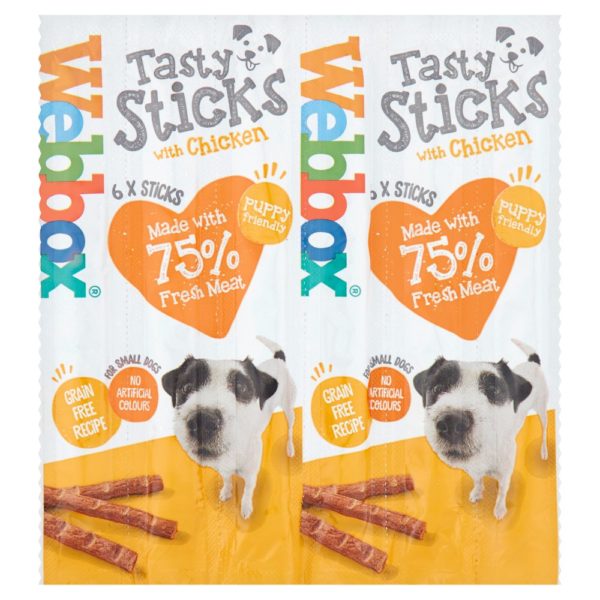 WebboX 6 Tasty Sticks with Chicken 30g 6pk X 12 X 1 – Belito