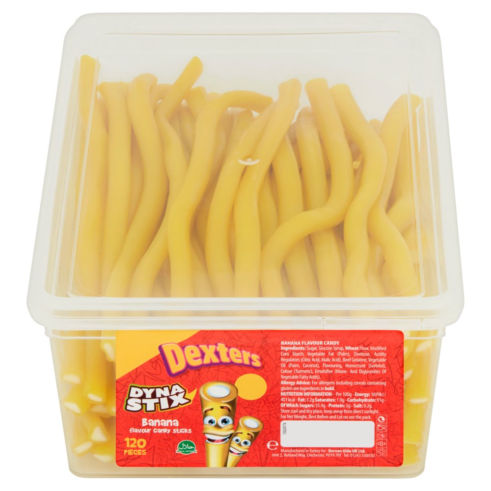 DeXters Dyna StiX Banana Flavour Candy Sticks 120 Pieces Pce X 120 X 1 ...