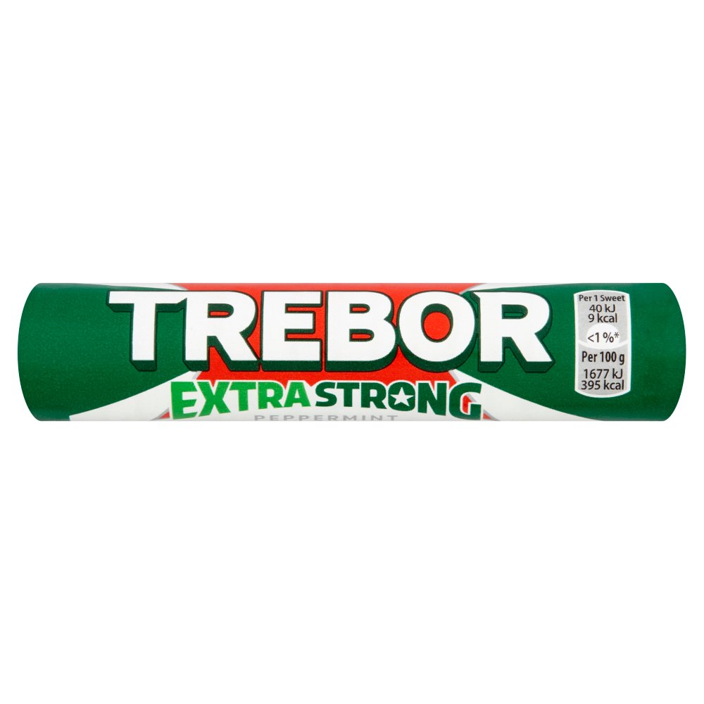 Trebor EXtra Strong Peppermint Mints Roll 41.3g Std X 40 X 1 – Belito