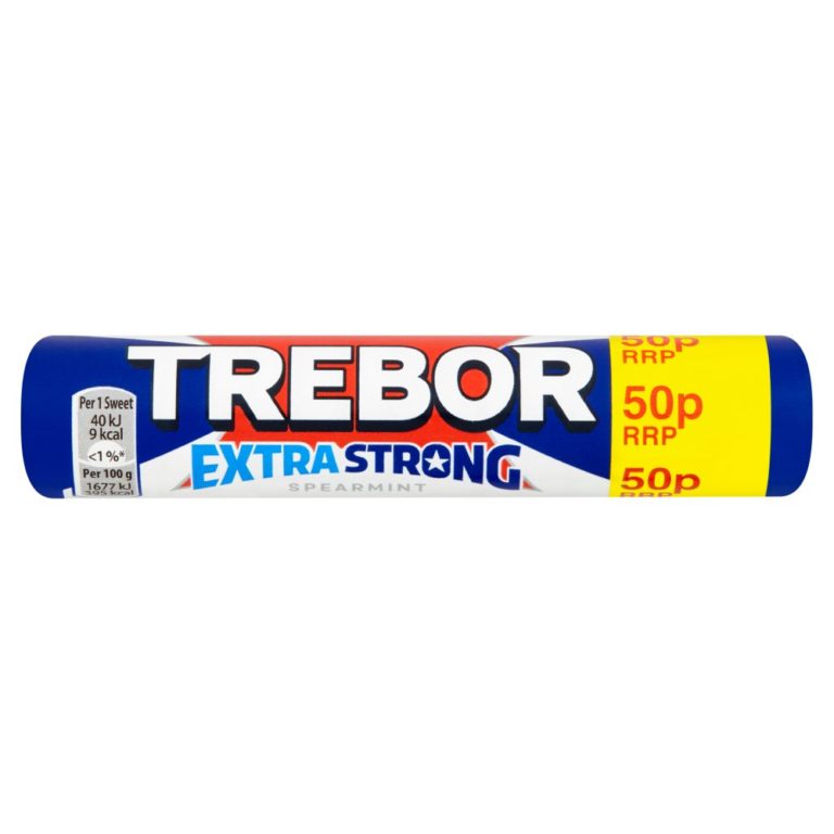 Trebor EXtra Strong Spearmint 50p Mints Roll 41.3g Sgl X 40 X 1 – Belito